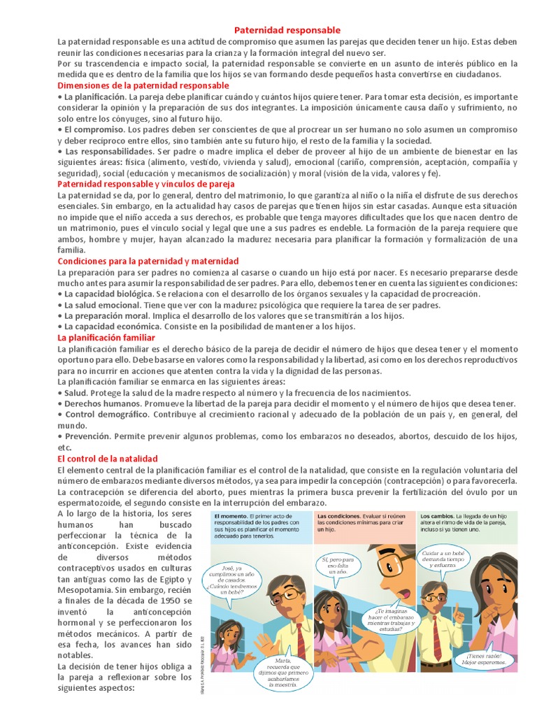 4° U2 - Paternidad Responsable | Descargar gratis PDF | Control de la natalidad | Planificación ...