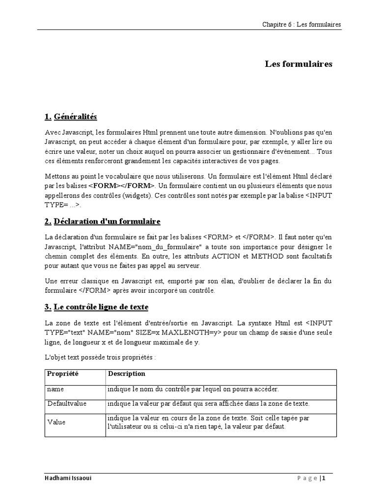 Formulaires HTML et JavaScript: Guide Complet | PDF | JavaScript | Html