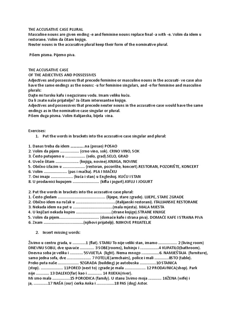 Akuzativ (Plural) | PDF