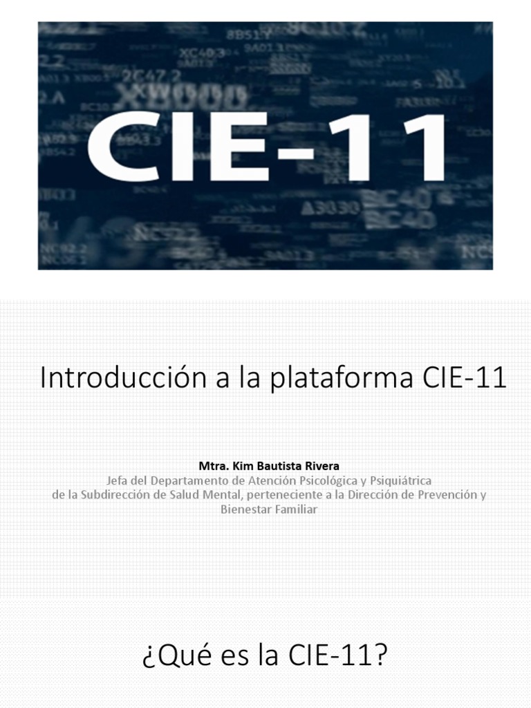Introduccion A La Plataforma Cie-11 | PDF | Trastorno mental | Esquizofrenia