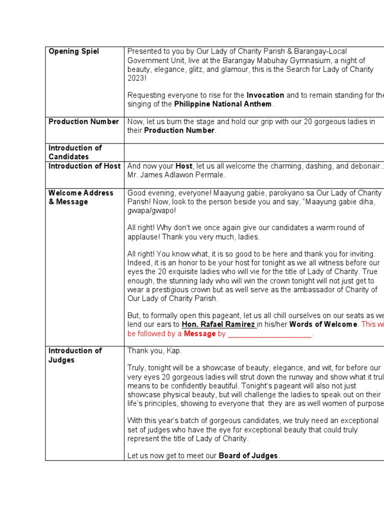 OLCP Pageant | PDF