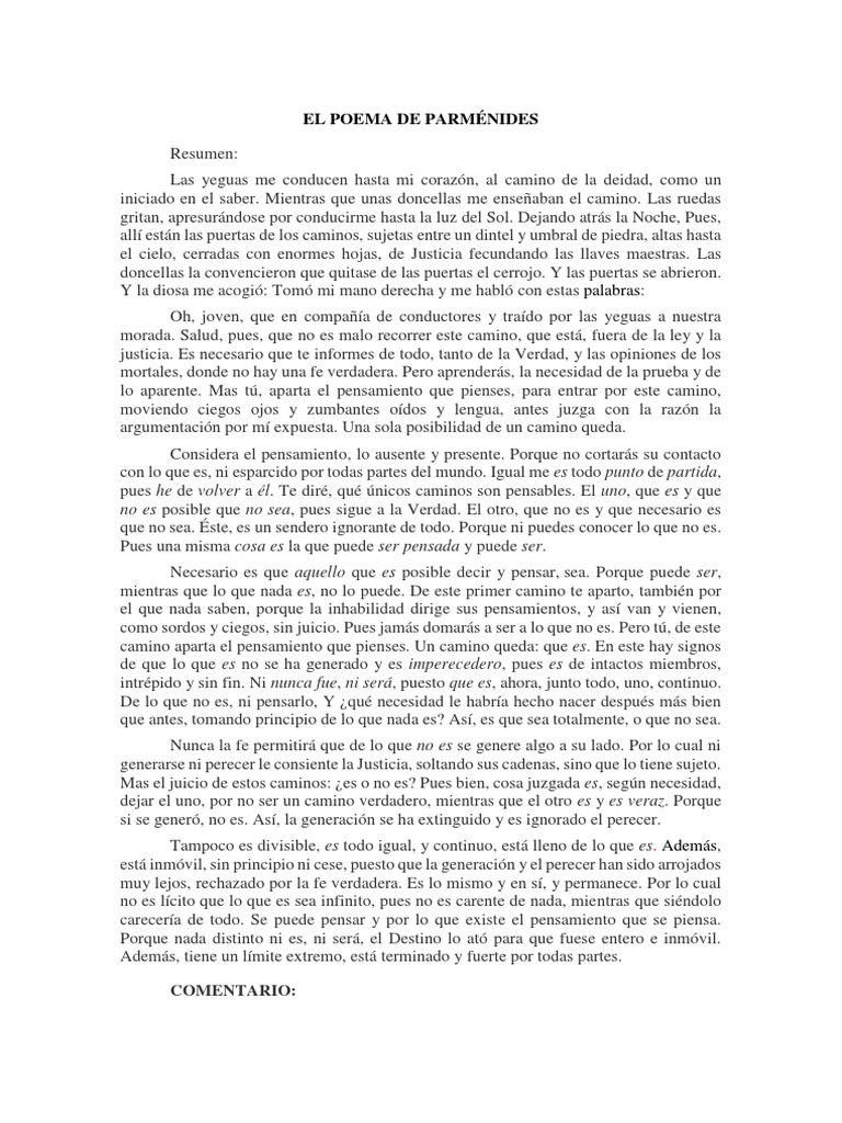 POEMA D PARÉNIDES | PDF | Dios | Verdad