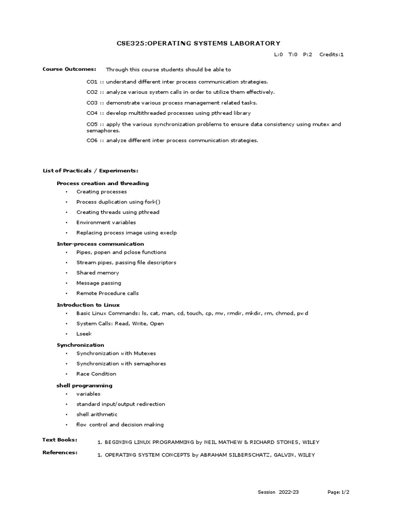 CSE-325(O.S.LAB) | PDF