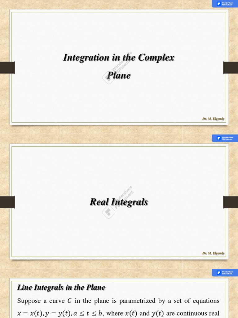 004 - Integration in The Complex Plane I | PDF | Teaching Methods & Materials
