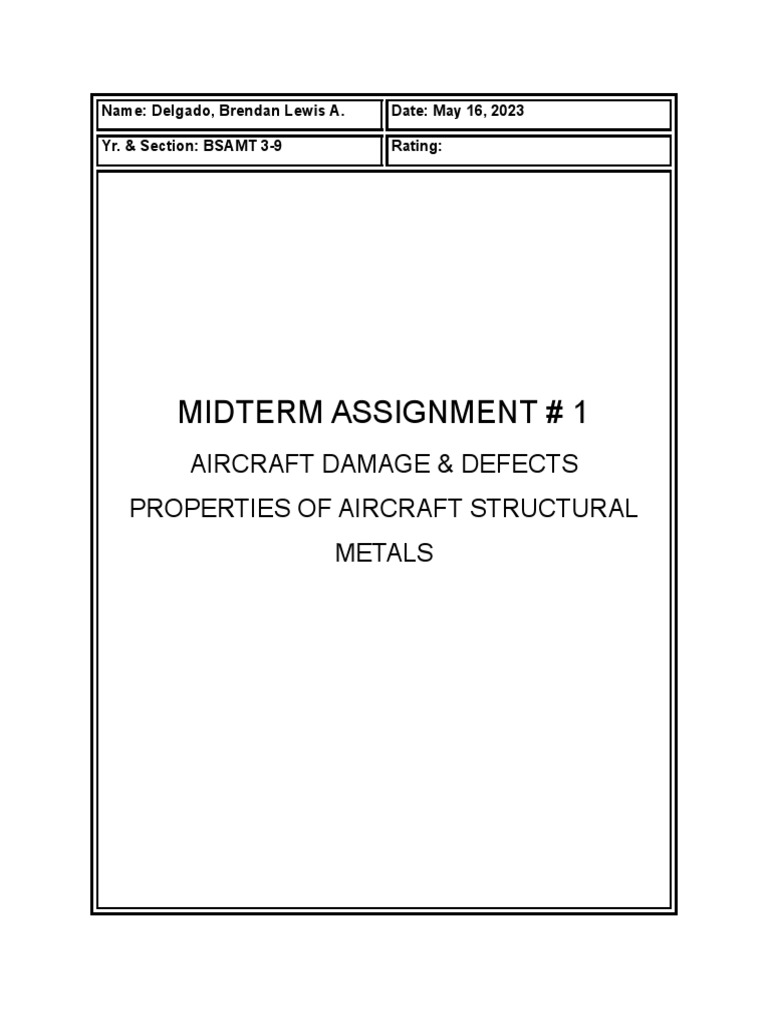 Amt 4103 Midterm Assignment No. 1 | PDF | Ductility | Composite Material