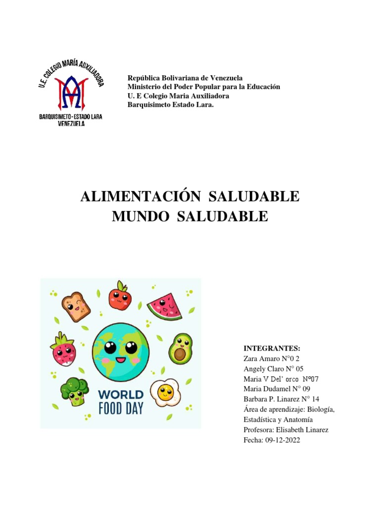 Alimentacion Saludable Mundo Saludable | PDF | Nutrición | Dieta y ...
