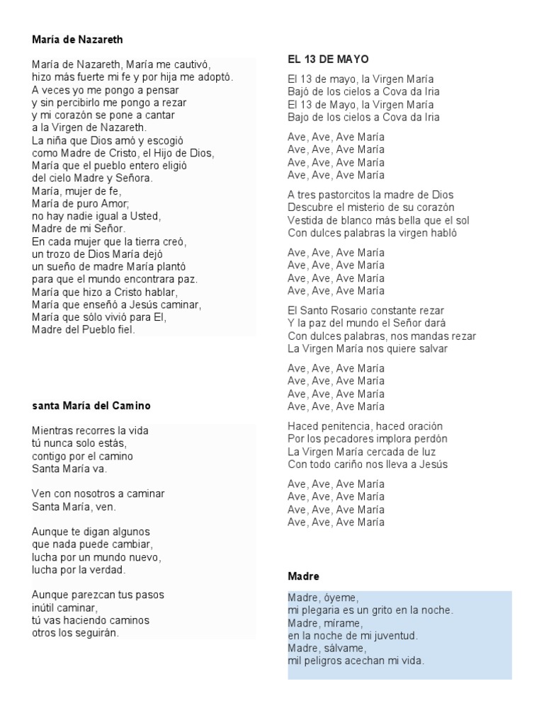 María de Nazareth | PDF | María, madre de Jesús | Oración