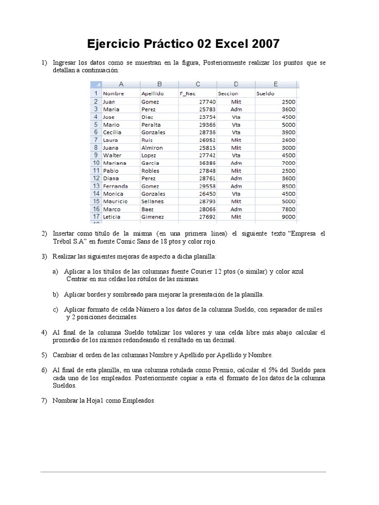Ejpractico 2 Excel | PDF