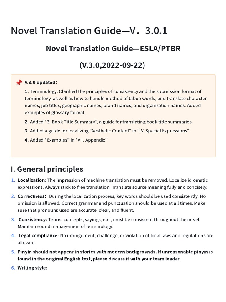 Novel Translation GuideV.3.0.1 | PDF | Quotation Mark | Plot (Narrative)