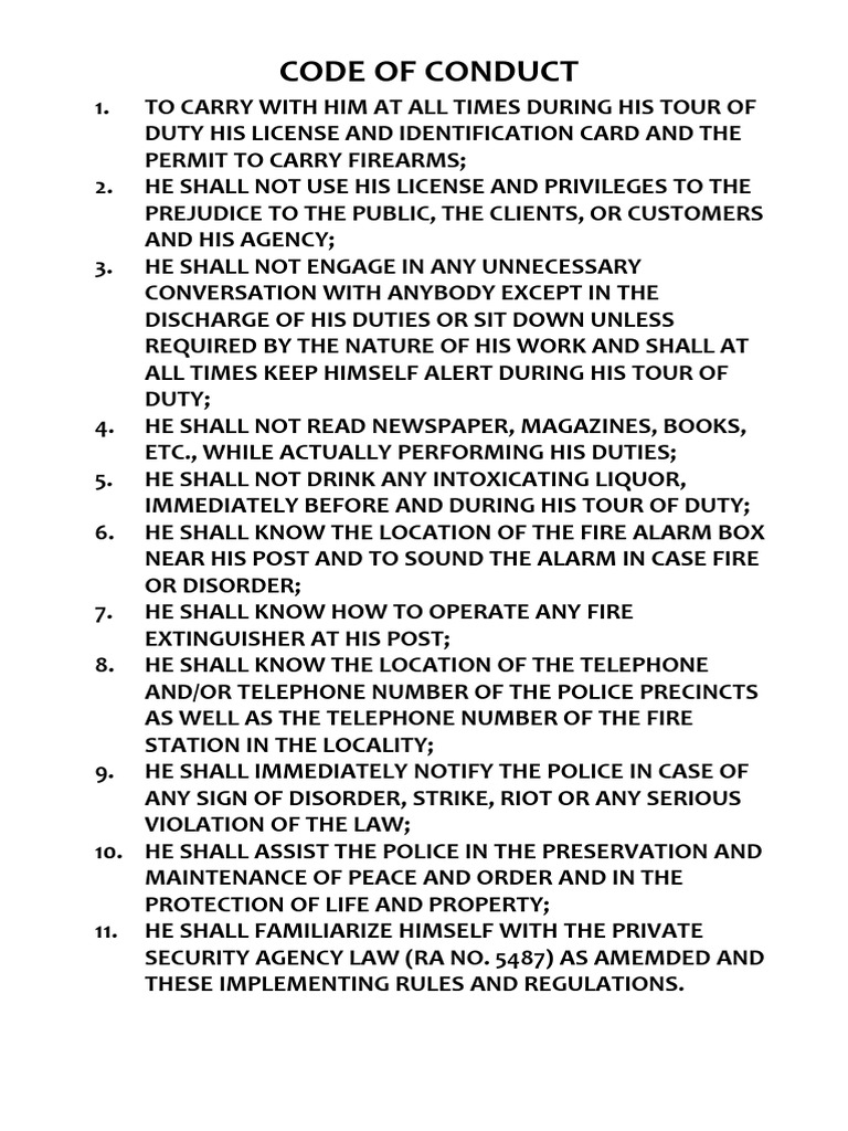Code of Conduct-1 - 315485279 | PDF