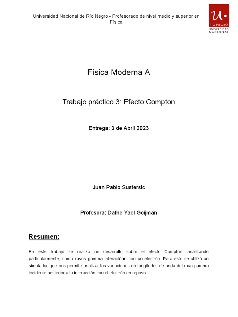 Análisis del Efecto Compton | PDF | Fotón | Electrón