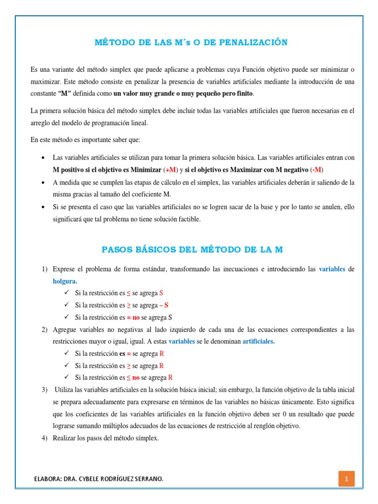 Método de Las M S | Descargar gratis PDF | Álgebra | Matemática Elemental