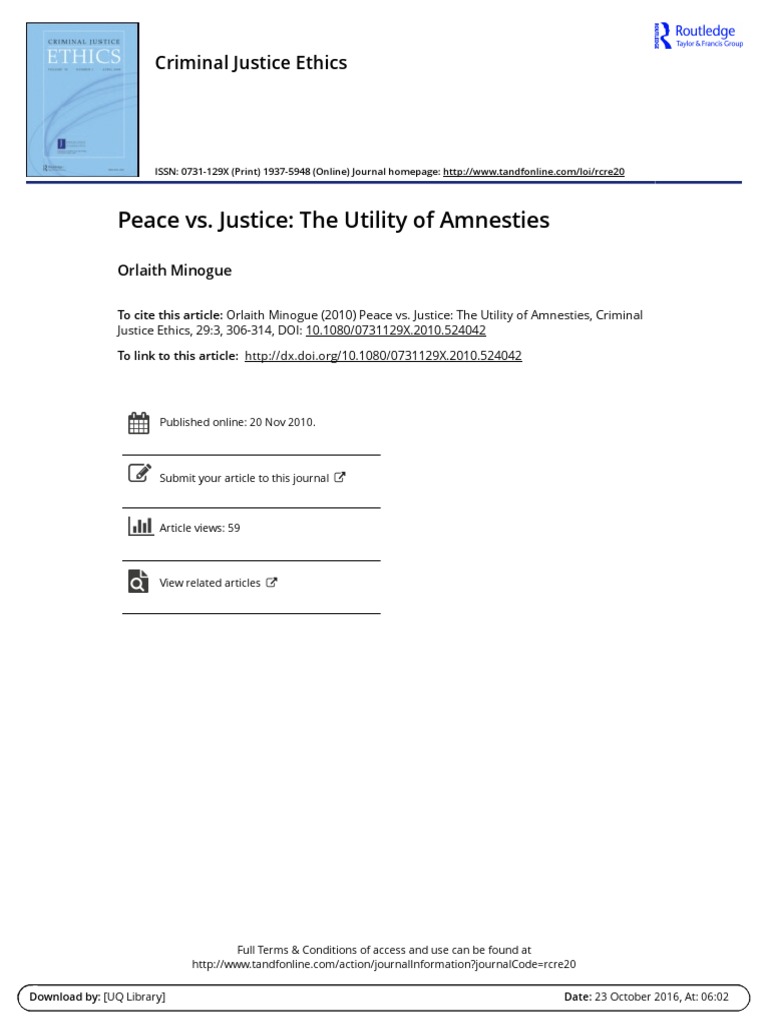 Amnesties in Conflict Resolution Debate | PDF | International Criminal ...