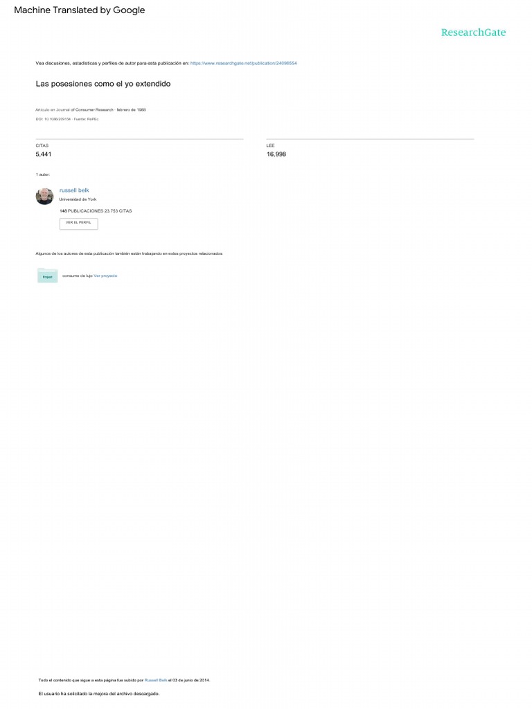 Posesiones y el Yo Extendiendo | PDF | Comportamiento | Marca