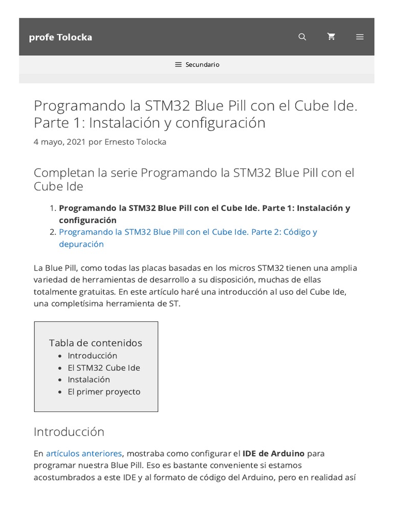 STM32 Blue Pill Con El Cube Ide. Parte 1 - Instalación y Configuración ...