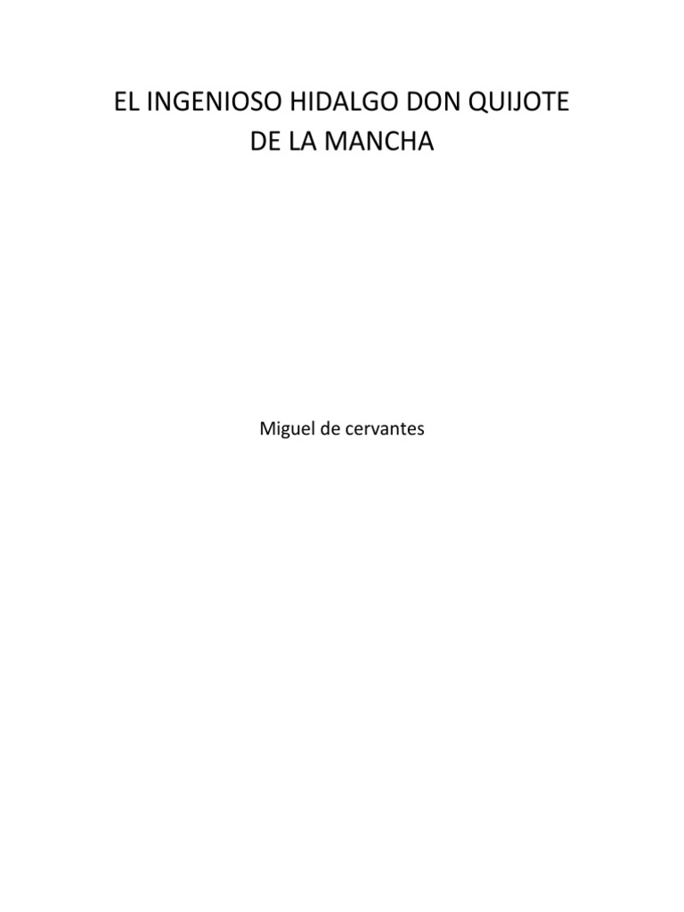 Quiz El Quijote de La Mancha | PDF | Don Quijote | Caballero