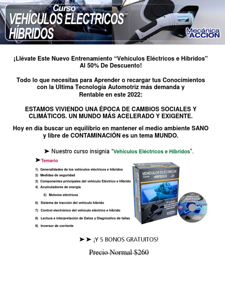 Propuesta Curso Online Vhe | PDF | Vehículo híbrido | Motor eléctrico