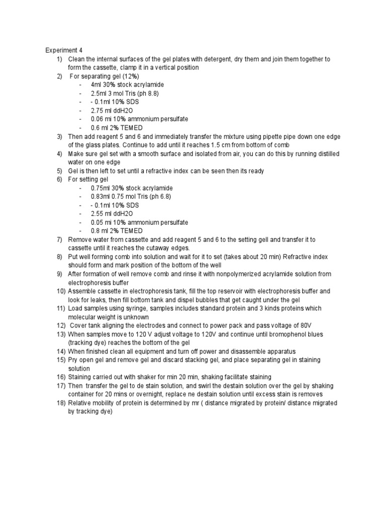 Experimental Report | PDF | Gel Electrophoresis | Buffer Solution