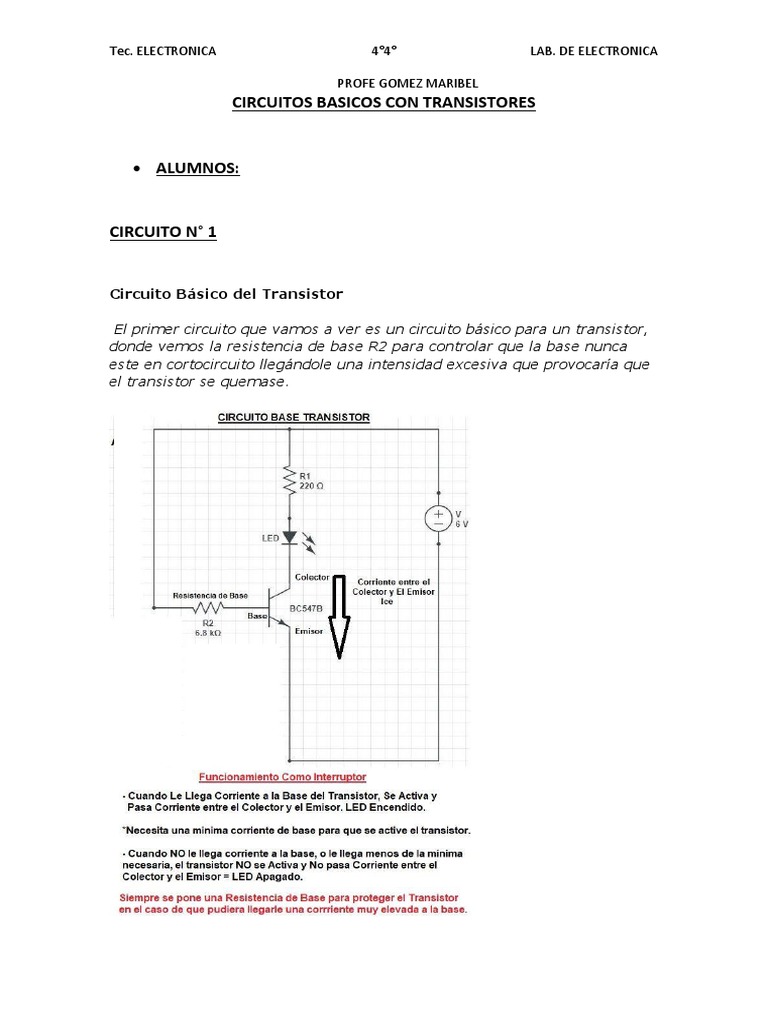 Circuitos Basicos Con Transistores | PDF