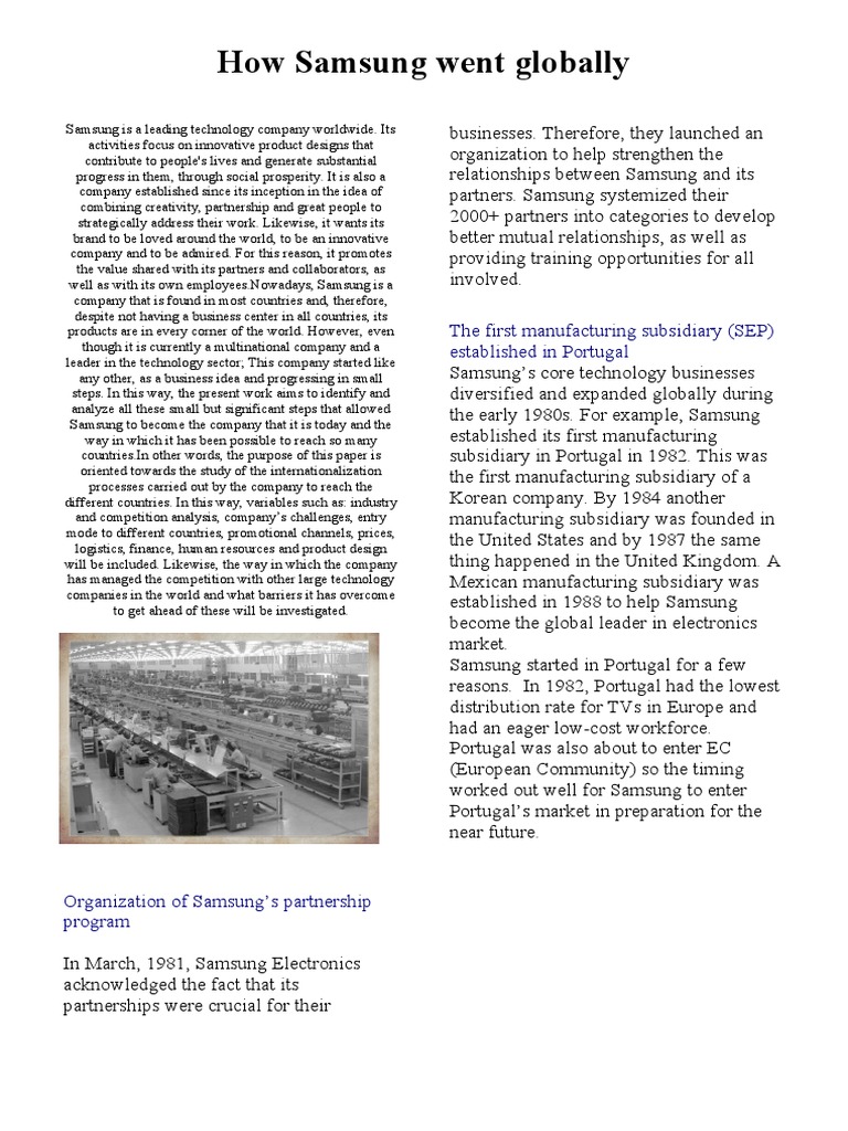 Samsung Globalisation | PDF | Samsung Electronics | Smartphone