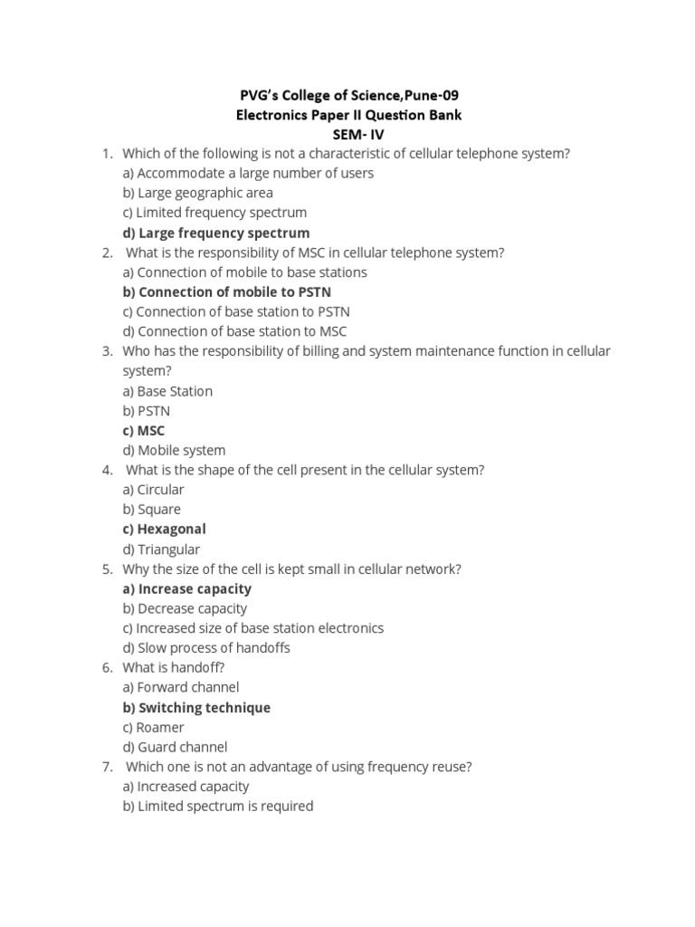 QB Wireless Communication & IOT | PDF | Cellular Network | Base Station