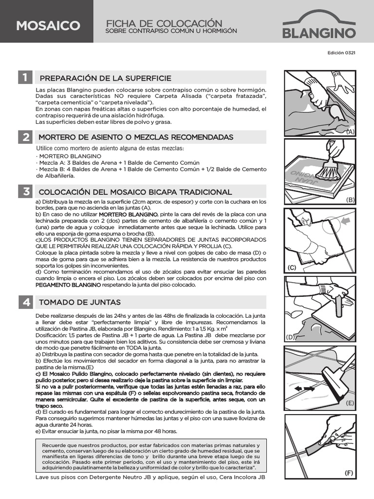 Instrucciones Solado de Patio | PDF | Materiales de construcción ...