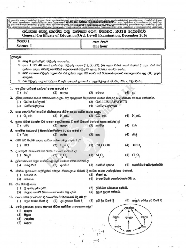 Science 2016 OL | PDF