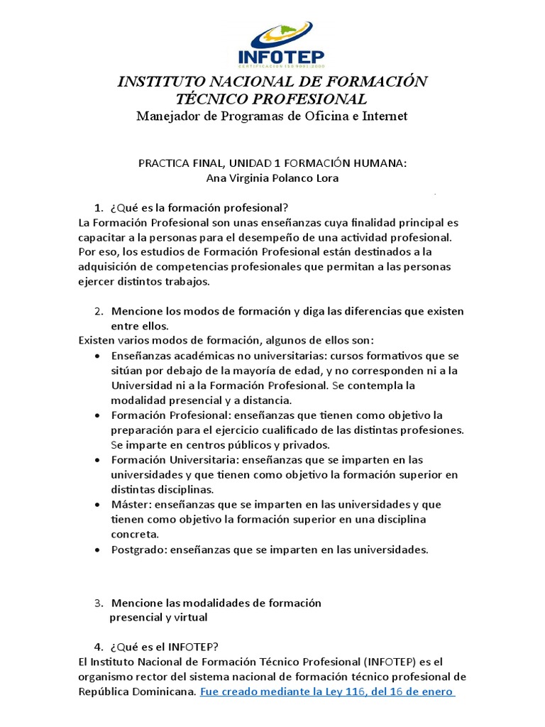 Práctica Final de Formación Profesional | PDF | Crecimiento personal y ...