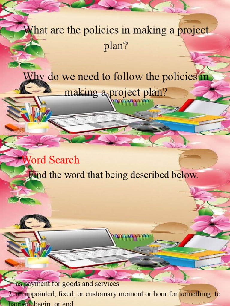 TLE 6 PPT Q3 - Making A Project Plan | PDF | Cognition | Cognitive Science