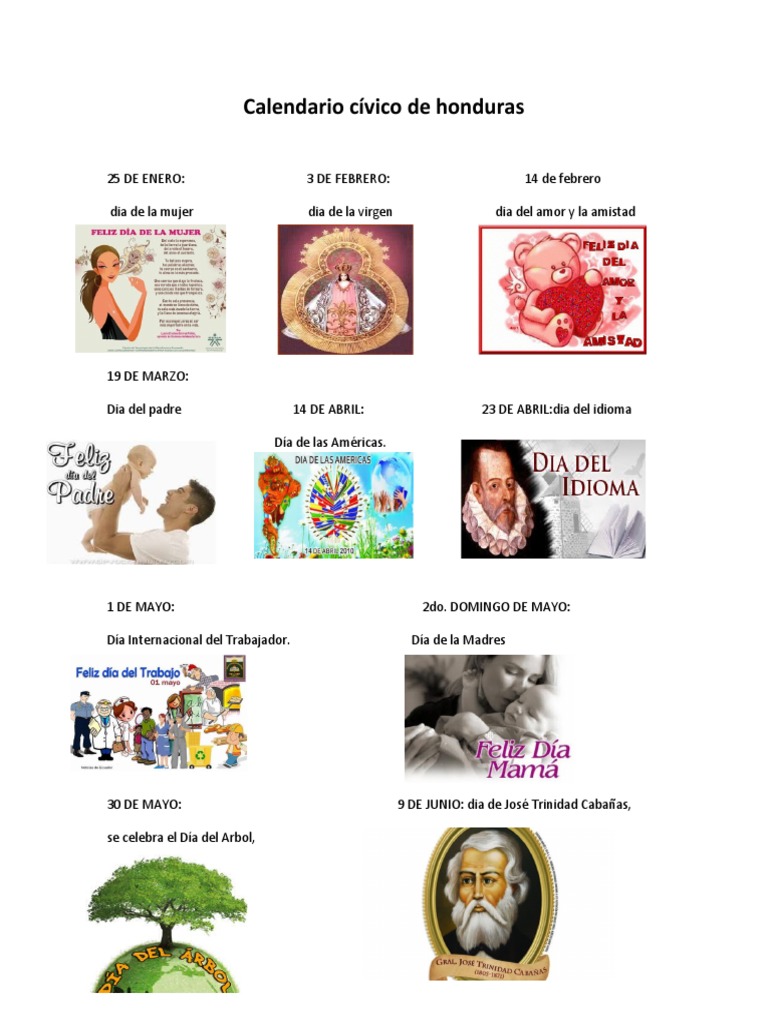 Calendario Civico de Honduras11 | PDF