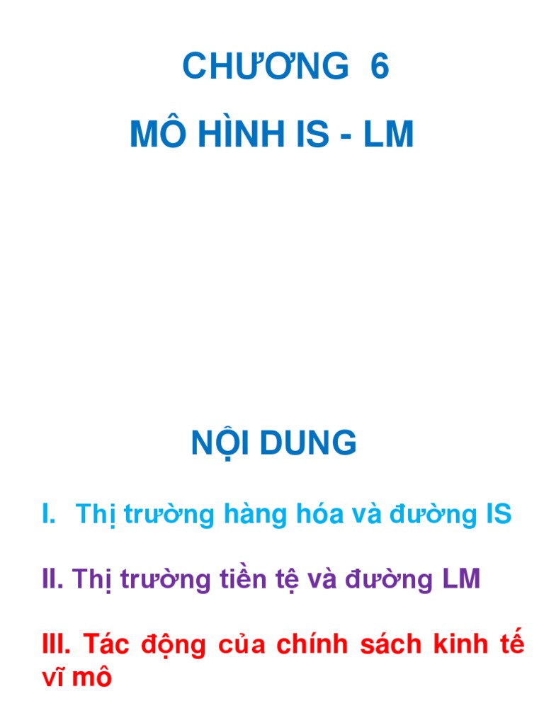Chương 6 Mô Hình Is LM | PDF