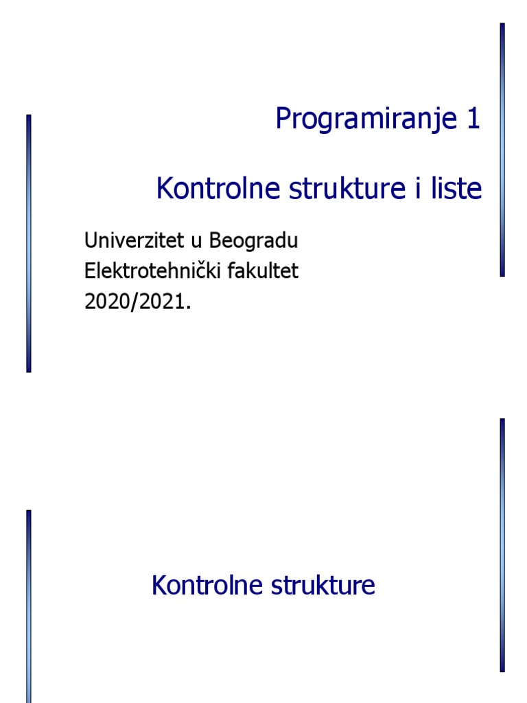 P1 5 Python Kontrolne Strukture Liste | PDF
