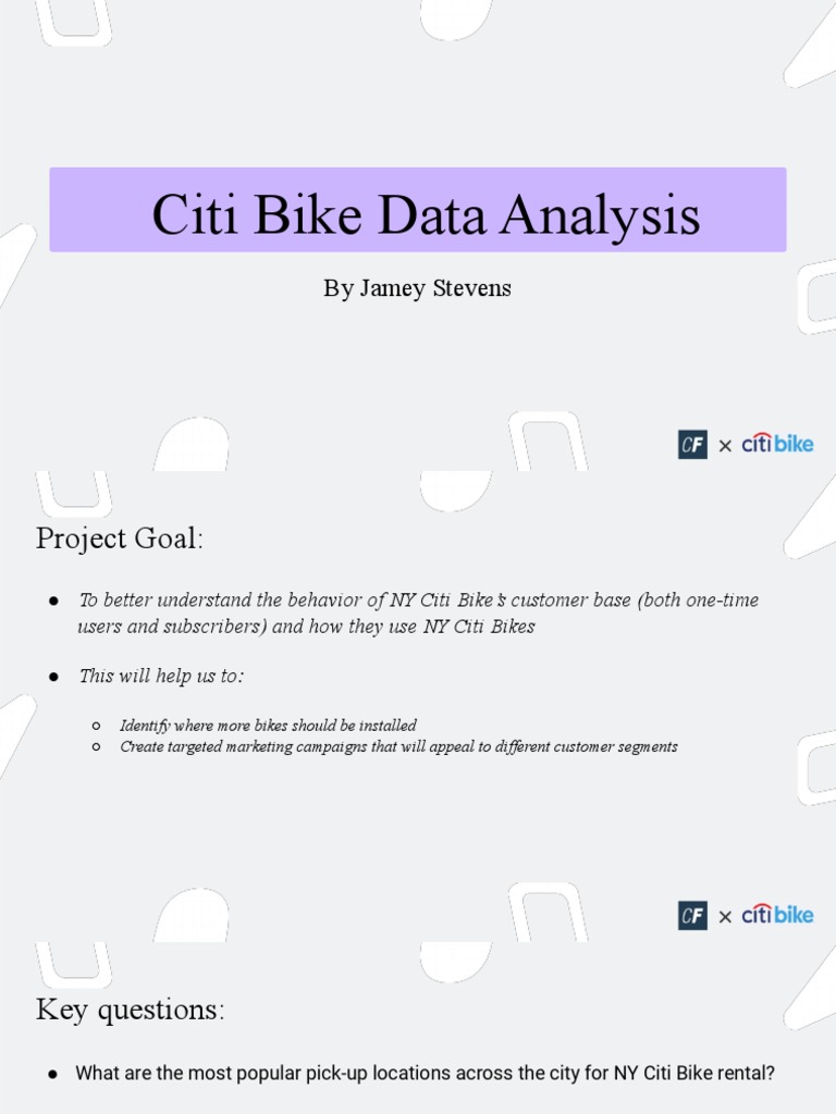 NYC Citi Bike Usage Insights | PDF | Marketing | Mass Media