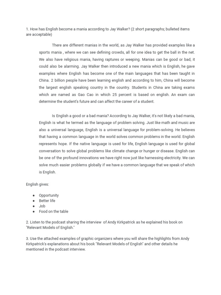 CALDOZA Perspectives on World Englishes and Its Models (1)2 | PDF ...