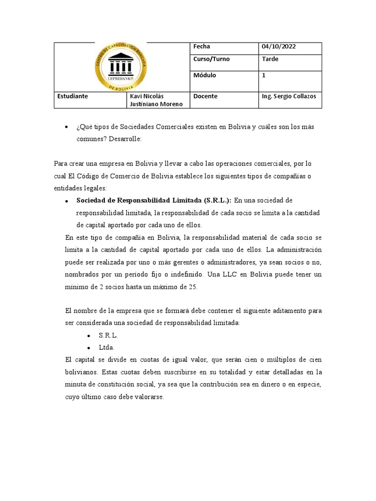 Tarea 2 Modulo 1 | Descargar gratis PDF | Derecho privado | Economias
