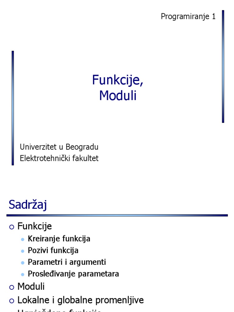 P1_9_Python_Funkcije_Moduli | PDF