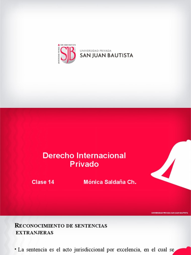 14 Clase 14 D.internacional Privado Reconocimiento de Sentencias Extranjeras | PDF | Sentencia ...