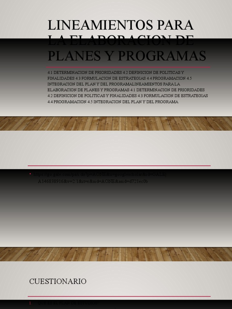 Lineamientos para La Elaboracion de Planes y Programas | PDF Lineamientos para La Elaboracion de Planes y Programas | PDF