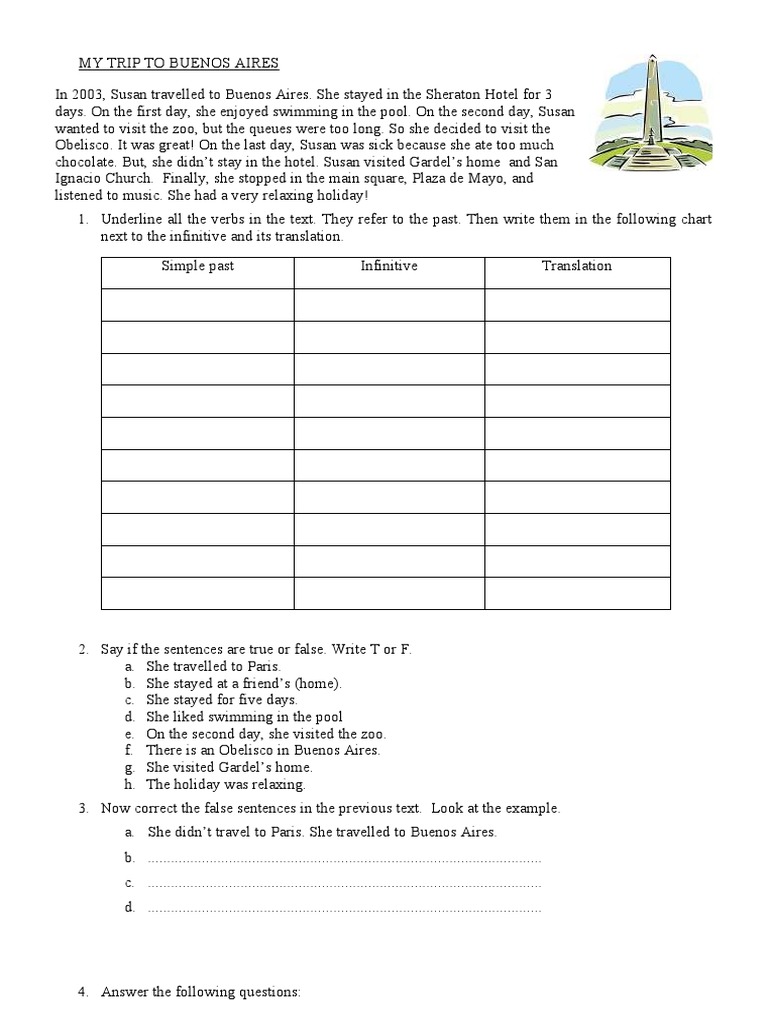 a-nice-trip-reading-comprehension-exercises | PDF | Grammar | Linguistics