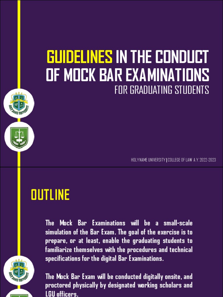 4th Year Mock Bar Exam Guidelines | PDF | Prayer | Laptop