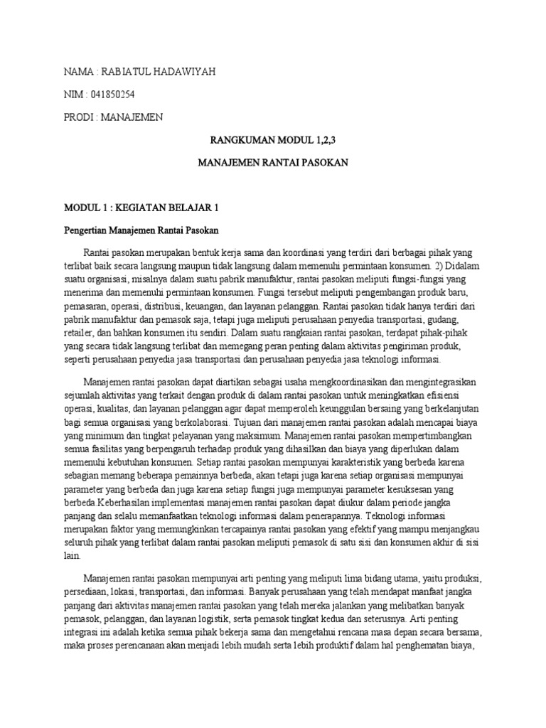 Rangkuman Modul 1,2,3 | PDF