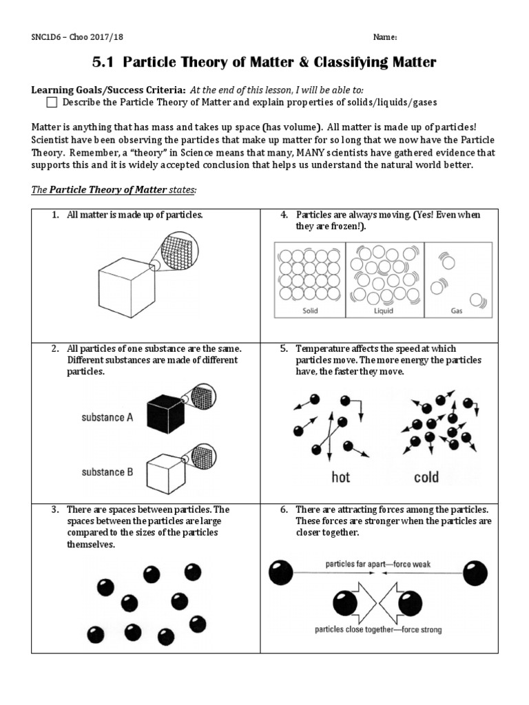 5.1 Particle Theory of Matter | PDF