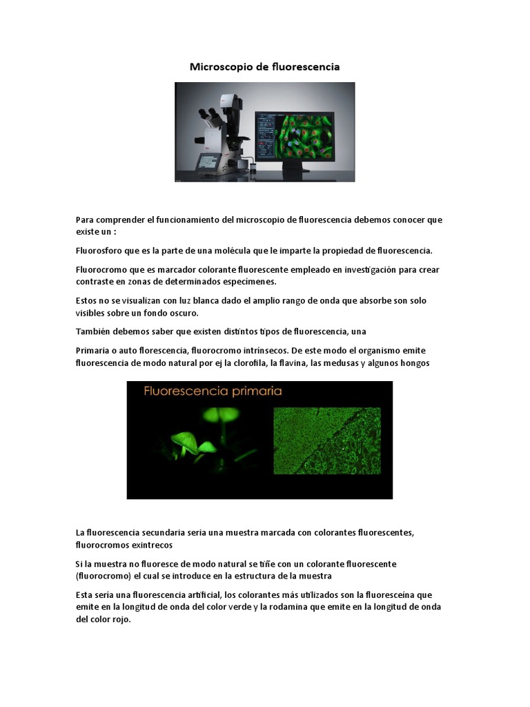 Microscopio de Fluorescencia | PDF