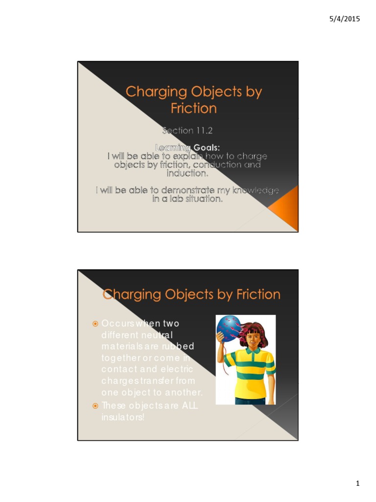 Charging by Friction, Conduction & Induction (3 Days of Notes) | PDF ...