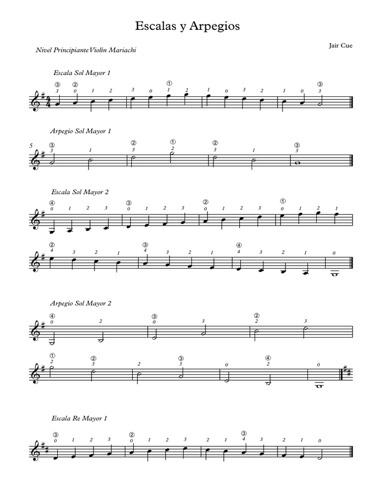 Escalas y Arpegios Violin Mariachi | PDF