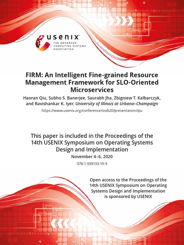 OSDI2020-FIRM - An Intelligent Fine-Grained Resource Management Framework For SLO-Oriented ...