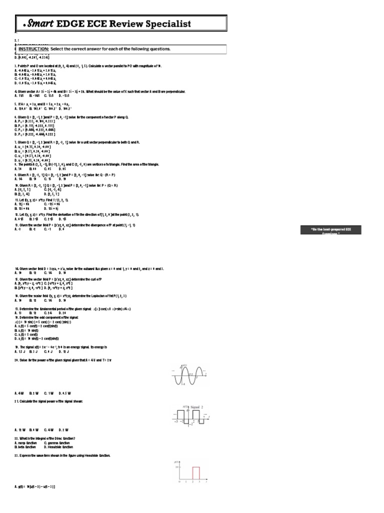 ECE Math Board Exam Practice Questions | PDF | Damping | Mechanics