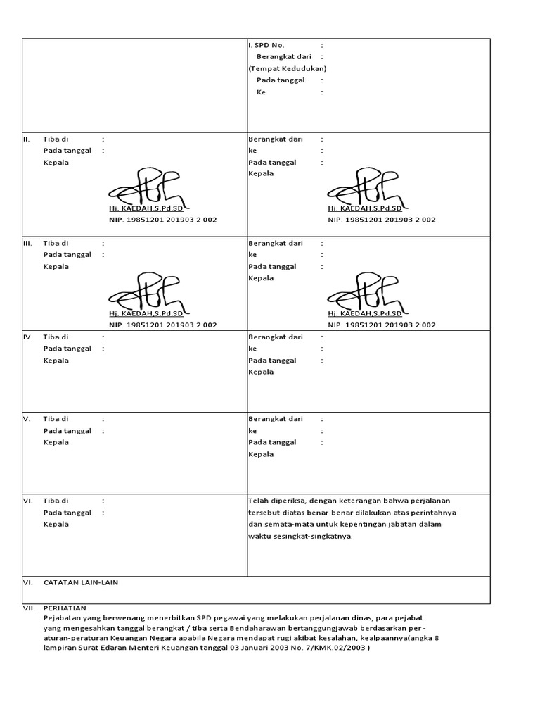 SPPD Dinas 2023 | PDF