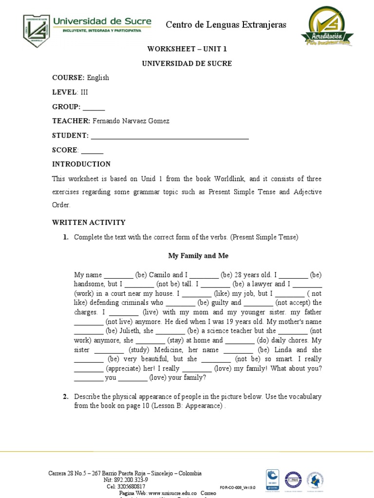 Worksheet Unit 1 - English III | PDF | Linguistic Morphology | Languages