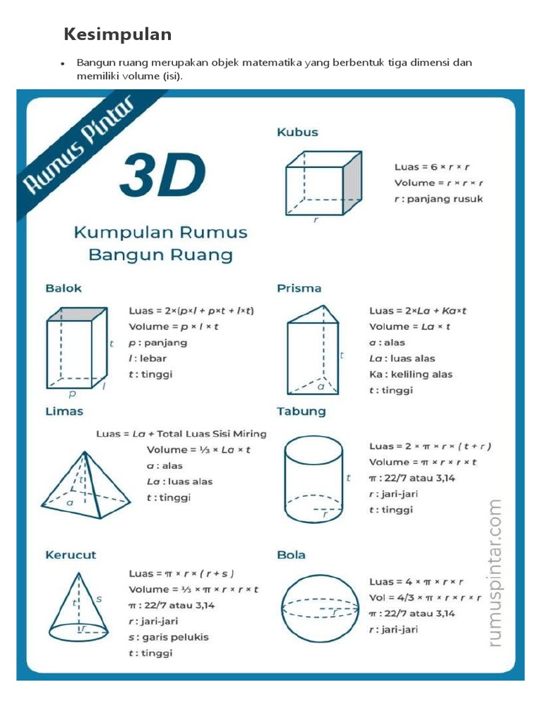 Rumus Bangun Ruang | PDF | Metode & Bahan Ajar